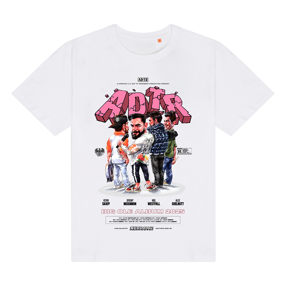 ADTR X KERRANG! White T-shirt – KERRANG! STORE